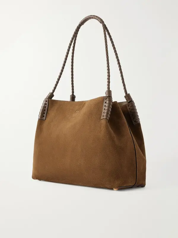 Etro Libra Suede Tote With Leather Trim
