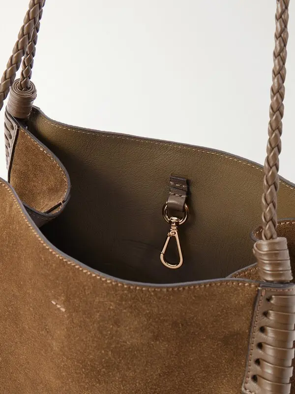 Etro Libra Suede Tote With Leather Trim