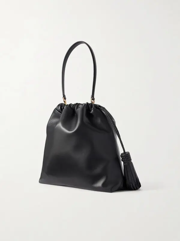 Etro Kalispera Tasseled Leather Shoulder Bag - Black