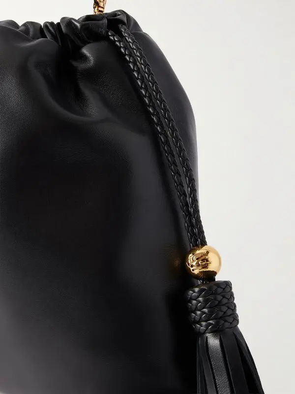 Etro Kalispera Tasseled Leather Shoulder Bag - Black