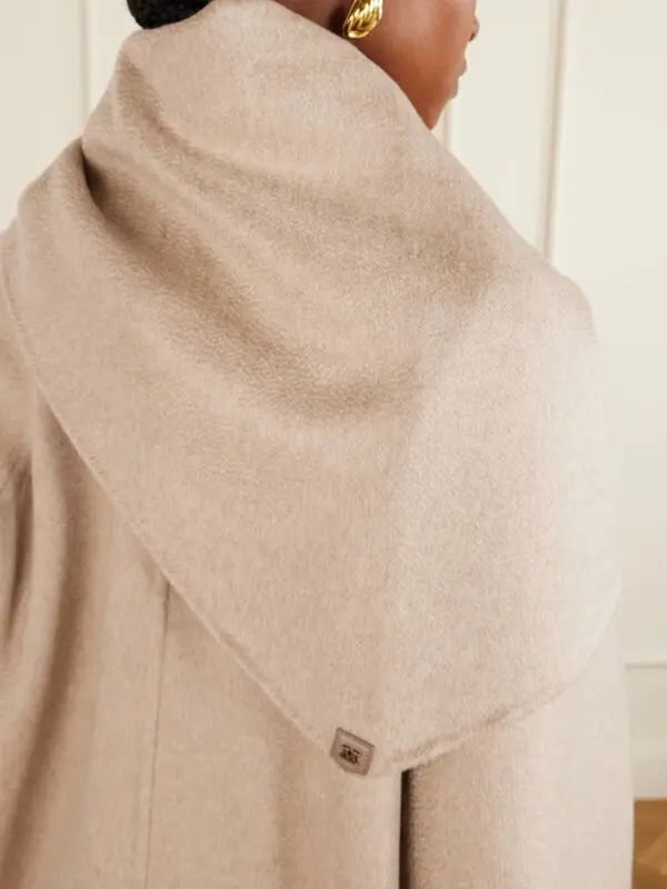 Max Mara Belted Scarf-detailed Cashmere Coat - Brown