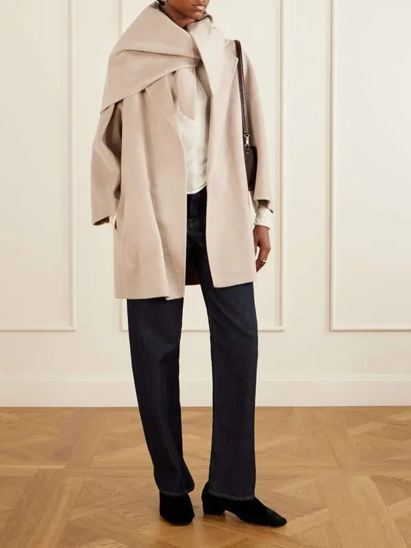 Max Mara Belted Scarf-detailed Cashmere Coat