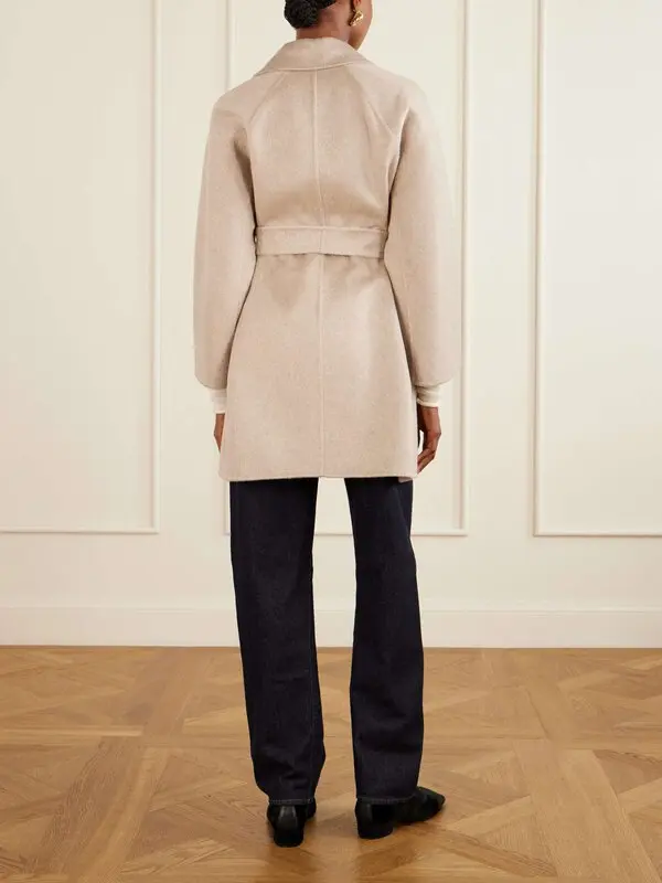 Max Mara Belted Scarf-detailed Cashmere Coat