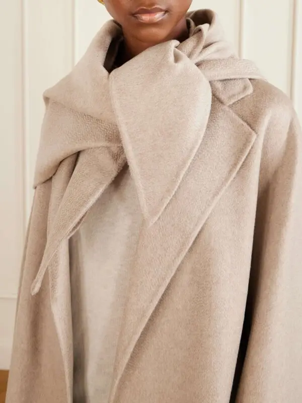 Max Mara Belted Scarf-detailed Cashmere Coat