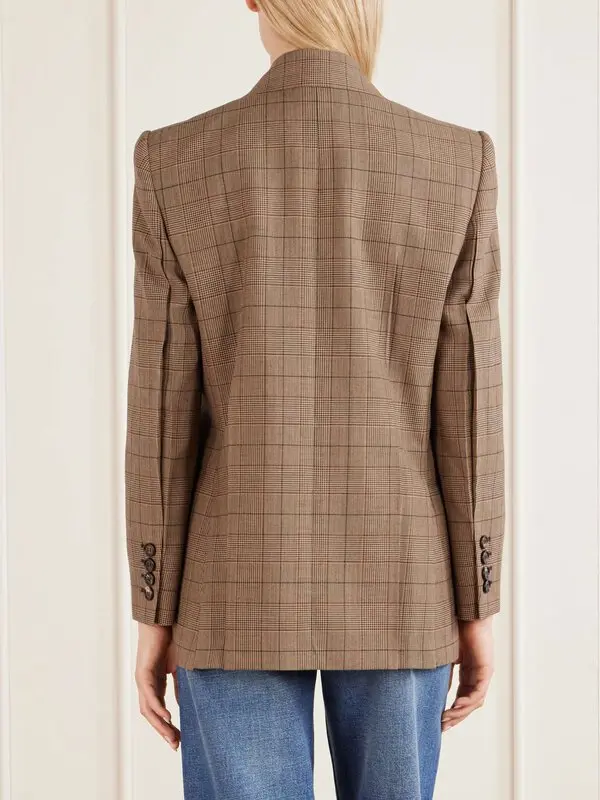 Chloé Double-breasted Checked Wool Blazer