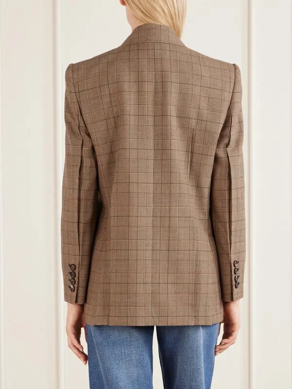 Chloé Double-breasted Checked Wool Blazer
