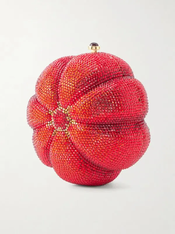 Judith Leiber Crystal Embellished Tomato Clutch - Red