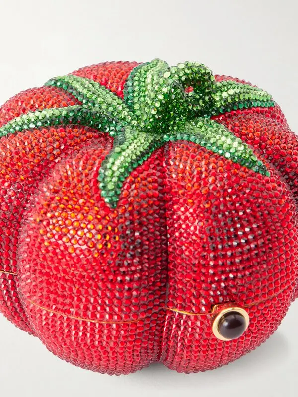 Judith Leiber Crystal Embellished Tomato Clutch - Red