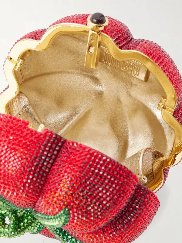 Judith Leiber Crystal Embellished Tomato Clutch - Red
