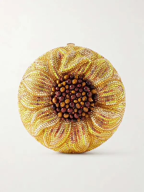 Judith Leiber Sunflower Crystal-embellished Clutch - Yellow