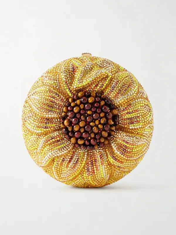 Judith Leiber Sunflower Crystal-embellished Clutch