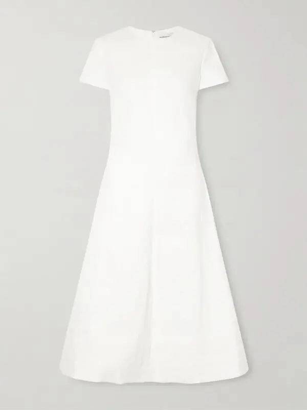 Brandon Maxwell The Ridley Linen-blend Midi Dress - White