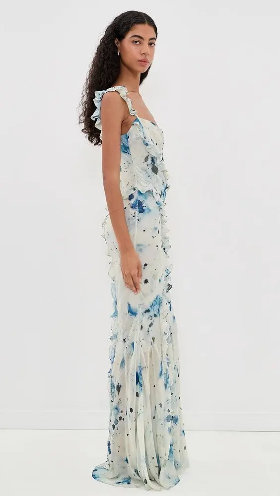 Paris Georgia Romantic Ruffle Maxi Dress