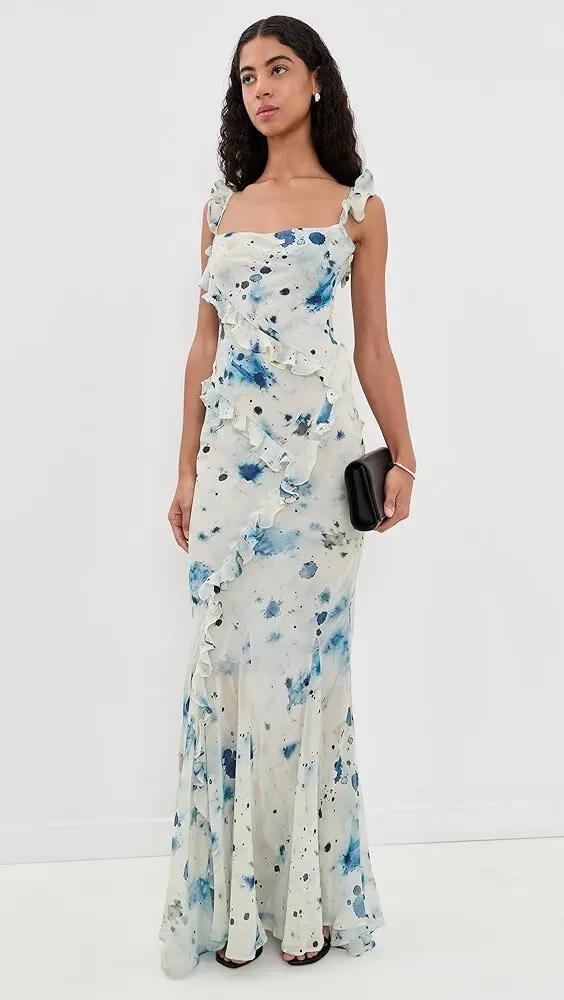 Paris Georgia Romantic Ruffle Maxi Dress