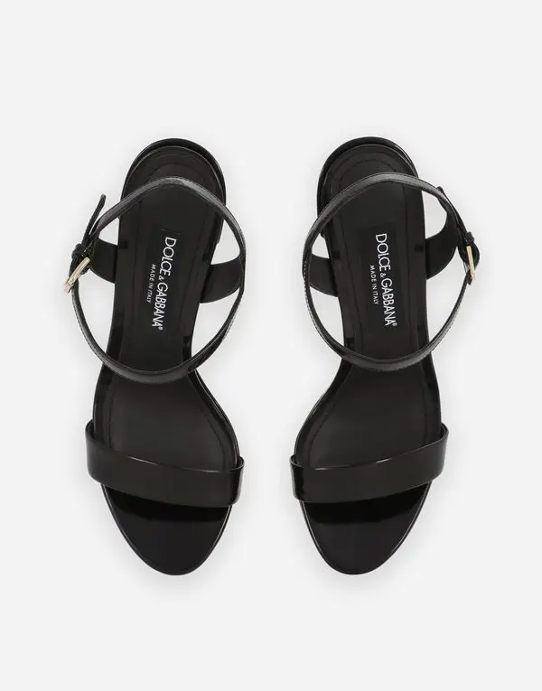 Dolce & Gabbana Polished Calfskin Platform Sandals