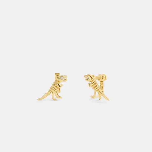 COACH Skeletal Rexy Clip-on Stud Earrings - Gold