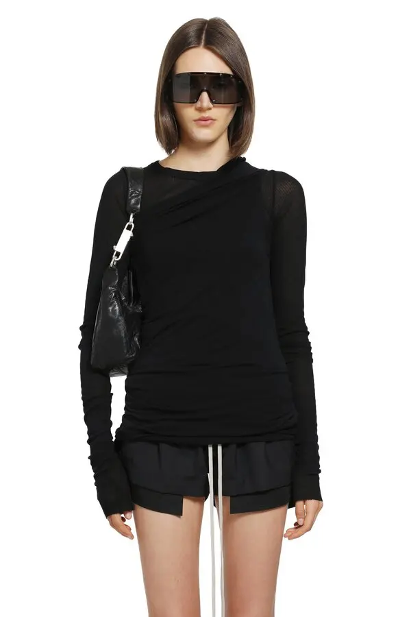 Rick Owens Viscose Silk Jersey Athena T - Black