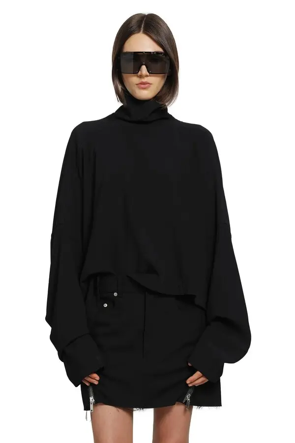 Rick Owens Jumbo Tabard Cropped Top - Black