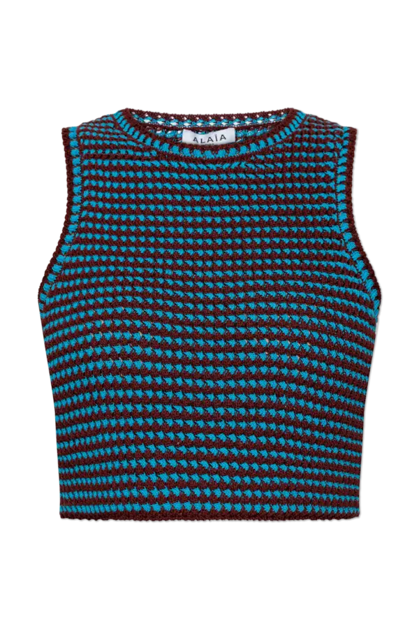 Alaïa Short Crochet Top - Blue