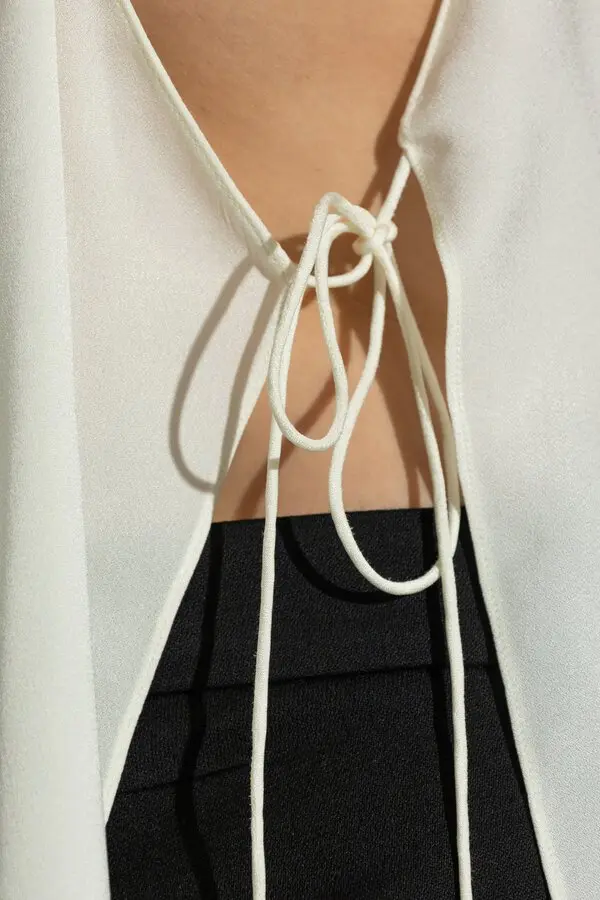 Alaïa Satin Top Tied At The Sides