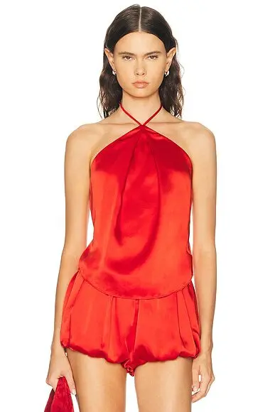 SEROYA Beckham Halterneck Tank - Geranium