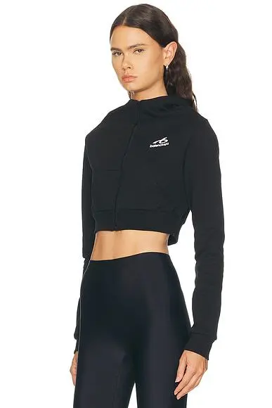 Balenciaga Cropped Zip-up Hoodie