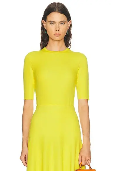 Gabriela Hearst Axis Crewneck Short Sleeve Top - Citrine