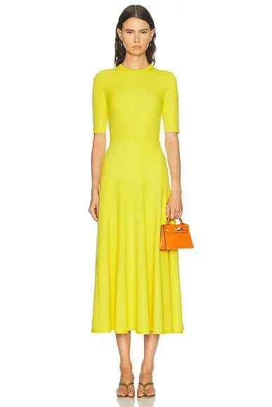 Gabriela Hearst Axis Crewneck Short Sleeve Top - Citrine