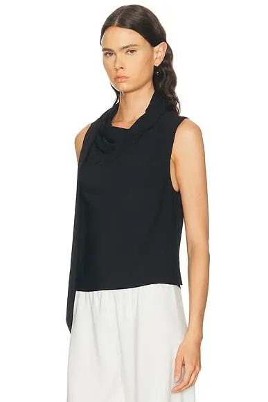 Altuzarra Sleeveless Draped Neckline Top With Scarf Detail