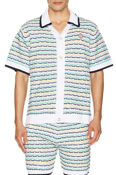 Casablanca Tuck Stitch Short Sleeve Shirt