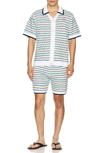 Casablanca Tuck Stitch Short Sleeve Shirt