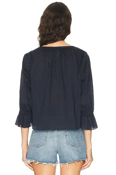 FRAME The Poet Blouse - Navy