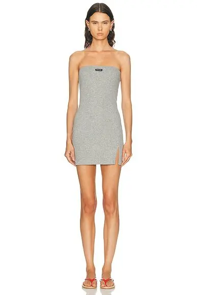Miu Miu Cotton Jersey Mini Dress - Grigio