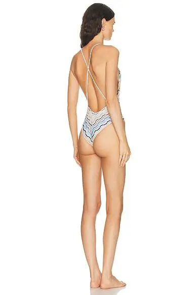 Missoni Deep V One Piece Swimsuit