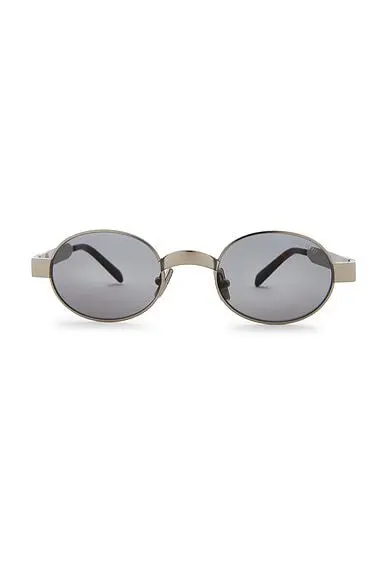 Miu Miu Oval Metal Sunglasses - Old Silver