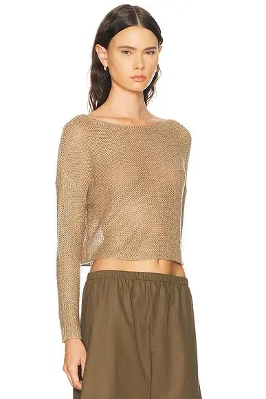 Enza Costa Linen Open Bateau Sweater