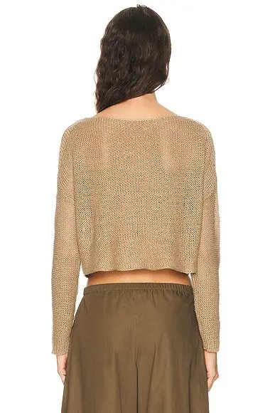Enza Costa Linen Open Bateau Sweater