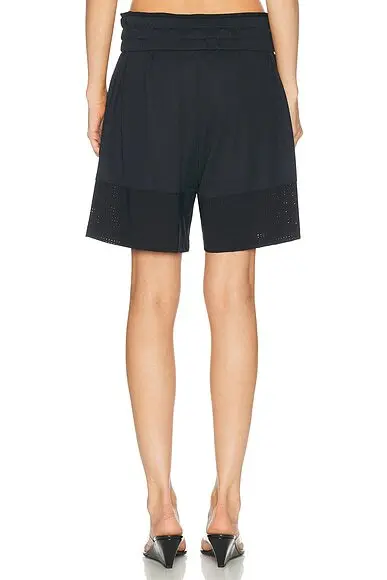 AREA Sporty Basketball Short With Rhinestone Embellished Drawstring