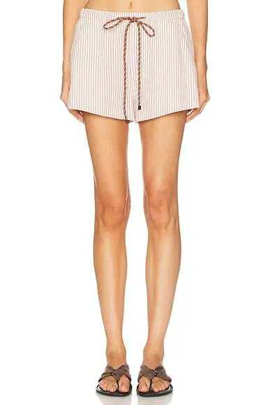 Citizens Of Humanity Este Drawstring Shorts - Raspberry Stripe