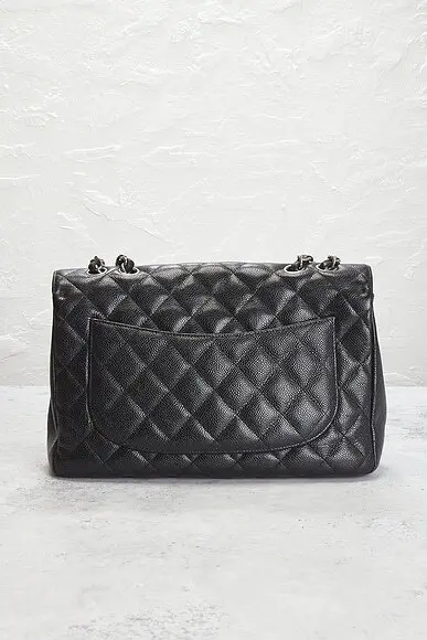 Chanel Caviar Jumbo Classic Flap Bag - Black