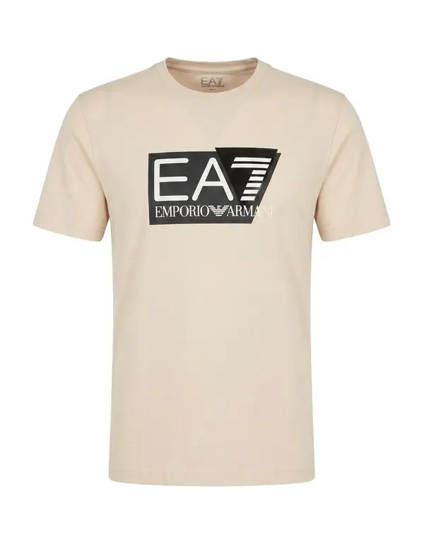 EA7 T-shirt Size Cotton, Elastane - Beige