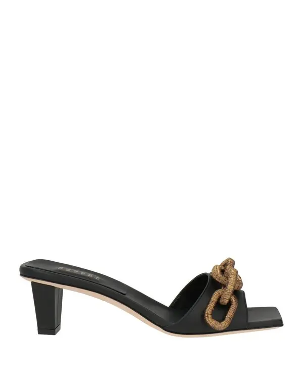 SERENA UZIYEL Embellished Leather Slide Sandals
