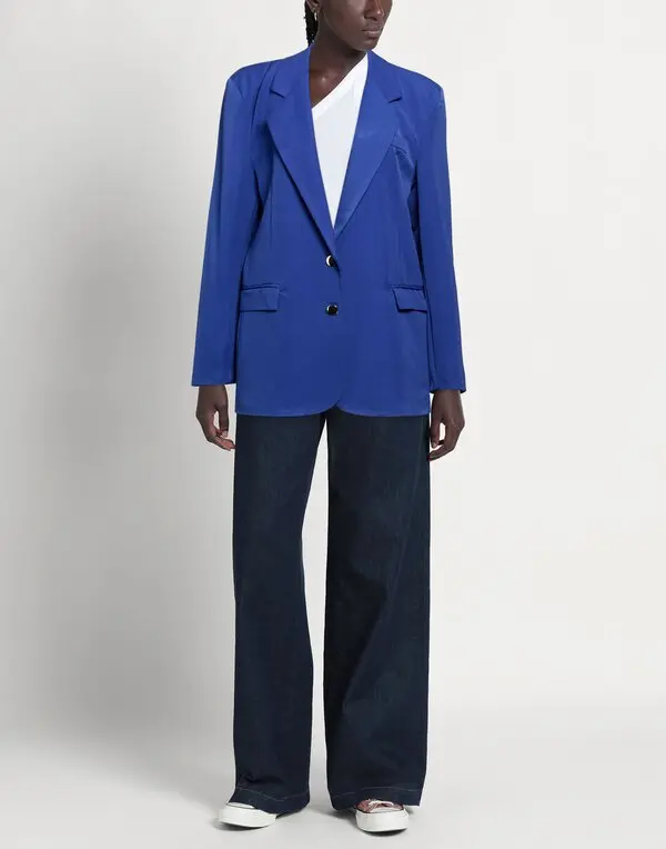 ODÌ ODÌ Single-breasted Polka Dot Satin Blazer - Blue