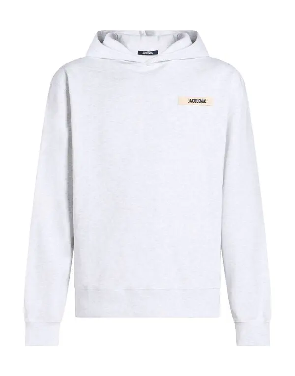 Jacquemus Cotton Fleece Hoodie With Logo Detail - Grey