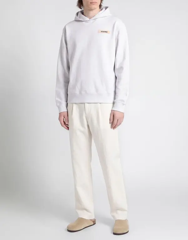 Jacquemus Cotton Fleece Hoodie With Logo Detail - Grey