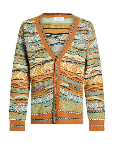 LANEUS Jacquard-knit Cardigan - Beige