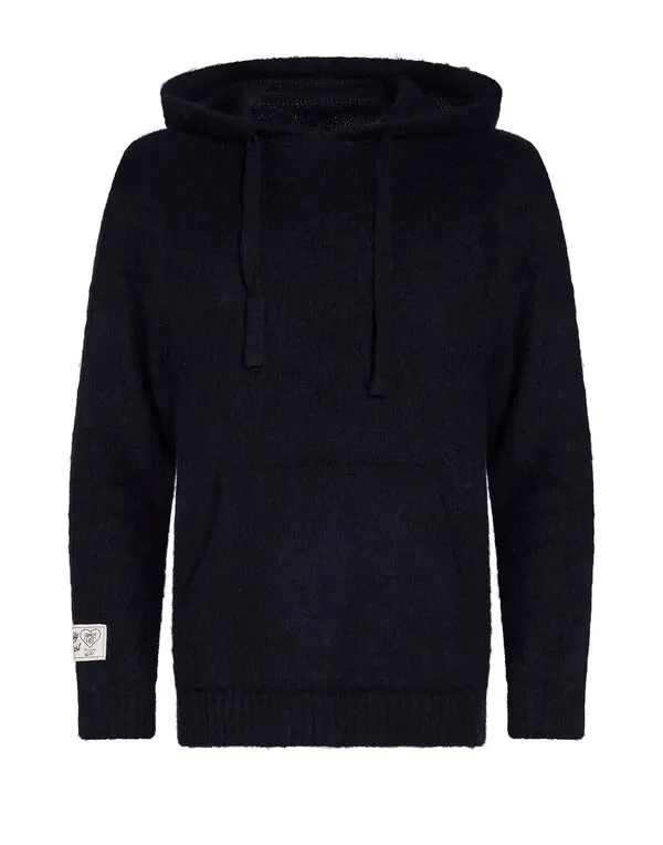 FAMILY FIRST Mohair Wool Blend Hooded Sweater