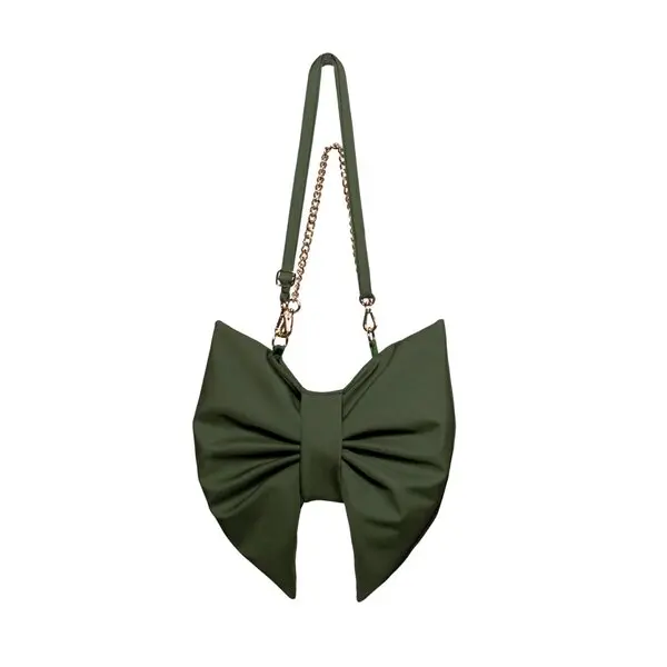 RAINSISTERS Khaki Bow Clutch Purse