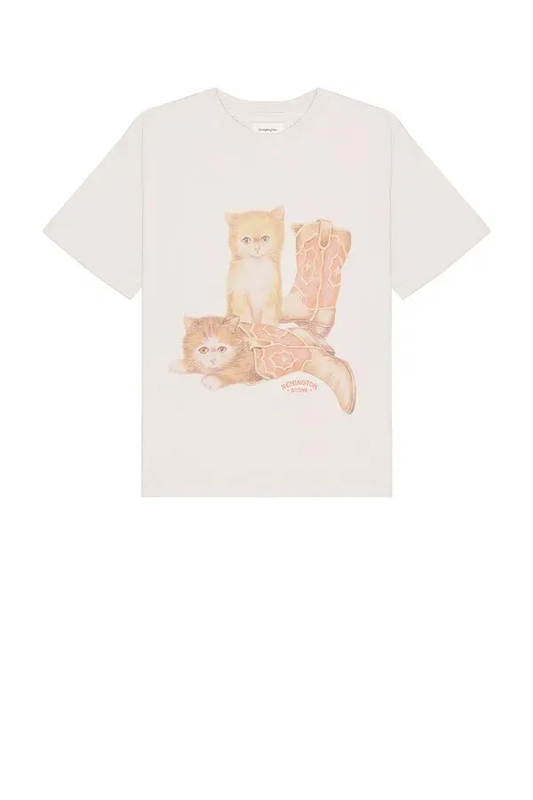 REMINGTON STONE Kittens Tee In White