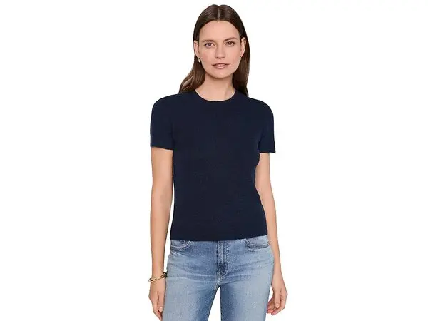 Vince Texture S/s Crew Clothing - Navy